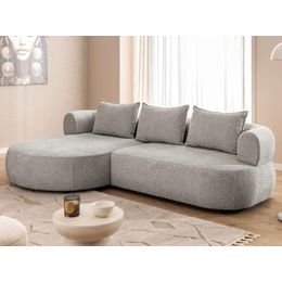 Ecksofa Home Affaire "LUSSAC L-Form Design-Sofa mit Zierkissen, Ma&szlig;e B/T/H: 257/159/78 cm", hellgrau, B:257cm H:78cm T:159cm, 100% Polyester, Sofas, Ecksofa, hoher Sitzkomfort und modernes Design, Sofa ohne Bettfunktion
