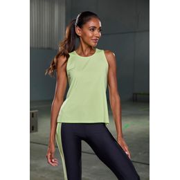 active by Lascana Sporttop LASCANA ACTIVE, Damen, Gr. XS (32/34), blau (gr&uuml;n), Obermaterial: 90% Polyester, 10% Elasthan, unifarben, figurumspielend h&uuml;ftlang, Rundhals, Tops Sporttop, mit Cut-Out Ausschnitt im R&uuml;cken, Topseller