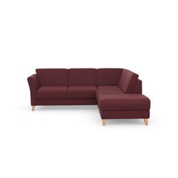 Sit & More Ecksofa SIT & MORE "Visby L-Form", rot (bordeaux), B:248cm H:87cm T:213cm, Sofas, Ecksofa, Wahlweise mit Bettfunktion und Stauraum, frei im Raum stellbar