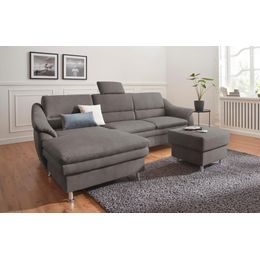 Sit & More Ecksofa SIT & MORE "Cardoso L-Form", grau, B:264cm H:90cm T:162cm, Luxus-Microfaser 2 (100% Polyester);Luxus-Microfaser ALTARA NUBUCK (100% Polyester);Luxus-Microfaser 1 (100% Polyester), Sofas, Ecksofa, mit Federkern, wahlweise mit Bettfunktion
