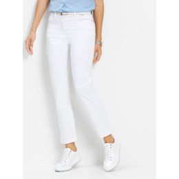 Bequeme Jeans Inspirationen, Damen, Gr. 54, Normalgr&ouml;&szlig;en, wei&szlig;, 97% Baumwolle, 3% Elasthan, unifarben, 7/8-L&auml;nge, Jeans Bequeme Jeans