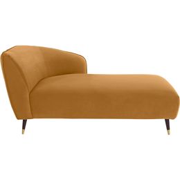 Recamiere Home Affaire "Oradea", gold, B:160cm H:78cm T:91cm, Samtoptik (100% Polyester), Sofas, Recamiere, mit eleganter Steppung auf R&uuml;ckseite der R&uuml;ckenlehne