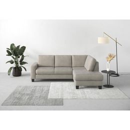 Ecksofa Home Affaire "Summer L-Form", grau (steel), B:236cm H:91cm T:170cm, 95% Polyester, 5% Polyamid, Sofas, Ecksofa, mit Ottomane, mit oder ohne Bettfunktion und Bettkasten, Cord-Bezug