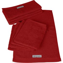 Handtuch Set Ross "Sinfonie", rot (kirsche), Obermaterial: 100% Baumwolle, Handtuch-Sets, Handtuch Set, beinhaltet G&auml;stet&uuml;cher und Waschhandschuhe