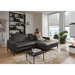 Ecksofa DIE PLANBAR "PN-EM20028 L-Form ohne Kopfst&uuml;tzen", schwarz, B:248cm H:89cm T:179cm, Sofas, Ecksofa, wahlweise mit motorischem Canape