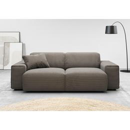 2,5-Sitzer Home Affaire "Glimminge auch in Breitcord, Feincord + Easy care-Bezug", grau, B:214cm H:71cm T:101cm, 95% Polyester, 5% Nylon, Sofas, 2 5-Sitzer, besondere Kedern&auml;hte, Zierkissen
