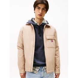 Hemdjacke Tommy Jeans "TJM PADDED TECH CORD", Herren, Gr. XL, coastal taupe, Cord, Obermaterial: 82% Baumwolle, 18% Polyamid, regular fit normal, Manschette, Jacken Hemdjacke, Overshirt, lockere Form, wattiert
