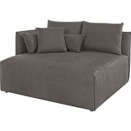 Ottomane OTTO HOME "N&ouml;re", grau (anthrazit), B:138cm H:86cm T:128cm, 100% Polyester, Sofas, Ottomane, kurzes Lounge-Modul - zum Zusammenstellen, Breite 138 cm, Tiefe 128 cm