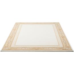 Wollteppich Theko "Pelinia 7745", beige, B:80cm H:12mm L:150cm, Schurwolle, Teppiche, Wollteppich, Kurzflor, Uni Farben, mit Bord&uuml;re, reine Wolle
