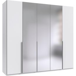 Kleiderschrank wimex "Mugano,in 5 Breiten,2 H&ouml;hen,2 Tiefen, viele Farben, Made in Germany", wei&szlig;, griffe alufarben, B:225cm H:208cm T:58cm, Holzwerkstoff, Schr&auml;nke, Kleiderschrank, mit langen Griffen aus Metall, mit oder ohne Spiegel