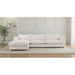 Ecksofa "Avelina", beige (natural), B:297cm H:77cm T:186cm, 100% Polyester, LeGer Home by Lena Gercke, Sofas, Ecksofa, Breite 297 cm, in Cord- und Chenille- Stoff, R&uuml;ckenkissen mit Federn