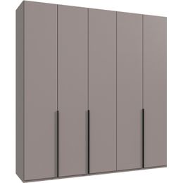 Kleiderschrank wimex "Mugano,in 5 Breiten,2 H&ouml;hen,2 Tiefen, viele Farben, Made in Germany", saharagrau, griffe schwarz, B:225cm H:236cm T:58cm, Holzwerkstoff, Schr&auml;nke, Kleiderschrank, mit langen Griffen aus Metall, mit oder ohne Spiegel