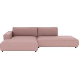 Ecksofa Musterring "Lucia", rosa (rosewood), B:330cm H:81cm T:190cm, 100% Polyester, Sofas, Ecksofa, verschiedene Farben, gro&szlig;er Longchair mit Armlehne, B330 x T190 cm