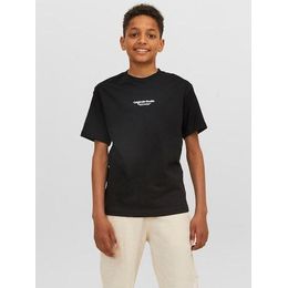 Jack & Jones Rundhalsshirt JACK & JONES JUNIOR "JORVESTERBRO TEE SS CREW NECK NOOS JNR", Jungen, Gr. 128, schwarz, Jersey, Obermaterial: 100% Baumwolle, bedruckt, relaxed fit normal, Rundhals, Shirts Rundhalsshirt