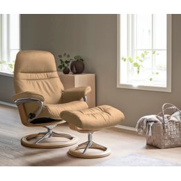 Fu&szlig;hocker stressless "Sunrise", beige (sand paloma), B:57cm H:42cm T:40cm, Leder BATICK: BATICK ist ein leicht korrigiertes, durchgef&auml;rbtes und genarbtes M&ouml;belleder, bei dem die meisten Unebenheiten und Spuren in der Regel entfernt wurden.;Leder PALOMA: PALOMA ist ein durchgef&auml;rbtes Semianilin-M&ouml;belleder mit nat&uuml;rlicher Narbung.;ROHLEDER Stoff Q2 FARON: Ein fester zuverl&auml;ssiger Boucl&eacute; mit einem st