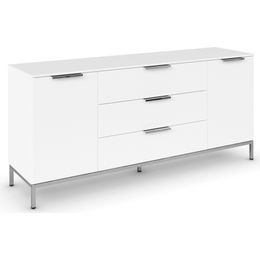 Kombikommode Rauch "Kommode T&uuml;rkommode Sideboard Kombikommode FLIPP", wei&szlig; (alpinwei&szlig;), B:160cm H:72cm T:42cm, Holzwerkstoff, Sideboards, Kombikommode, 2-t&uuml;rig mit 3 Schubladen und Soft-Close-Funktion