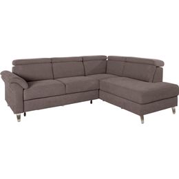 Sit & More Ecksofa SIT & MORE "Arngast L-Form", grau (taupe), B:245cm H:84cm T:194cm, Sofas, Ecksofa, inklusive Kopfteilverstellung und Federkern