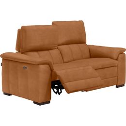 2-Sitzer Egoitaliano "Capucine", braun (cognac), B:154cm H:99cm T:97cm, Sofas, 2-Sitzer, wahlweise mit elektrisch oder manuell verstellbarer Relaxfunktion