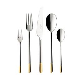 Villeroy & Boch Besteck-Set VILLEROY & BOCH "Tafelbesteck Ella 30er Set silber-gold", bunt (silber, gold), Essbesteck-Sets, Besteck-Set