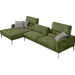 Ecksofa Egoitaliano "Masu, Design trifft sensationellen Sitzkomfort", gr&uuml;n (kiwi), B:277cm H:95cm T:157cm, Sofas, Ecksofa, inkl. 2 Kissenrollen, R&uuml;ckenelemente manuell verstellbar, Metallf&uuml;&szlig;e