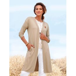 Shirtjacke Casual Looks "Shirtjacke", Damen, Gr. 46, beige, 95% Polyester, 5% Elasthan, unifarben, Shirts Shirtjacke