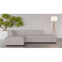 Ecksofa OTTO HOME "Ecksofa Cavan mit Ottomane links oder rechts bestellbar", grau (hellgrau), B:270cm H:72cm T:180cm, 100% Polyester, Sofas, Ecksofa, L-Form mit Wellenunterfederung, Ma&szlig;e B/T/H: 270/180/72 cm