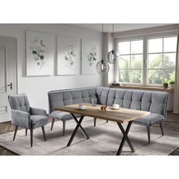 Eckbank exxpo - SOFA FASHION "Mocca Essbank, Sitzbank", anthrazit, B:240cm H:94cm T:161cm, Sitzb&auml;nke, Eckbank, hoher Sitzkomfort, bequem und elegant, hochwertige Detailverarbeitung