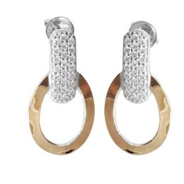 Paar Ohrstecker OSTSEE-SCHMUCK "- Sunny Exklusiv - Silber 925/000 & Gold 585/000 - Zirkonia" Gr. 22, silber (silber 925, silberfarben, wei&szlig;), Ohrringe, Damen, Silber 925 (Sterlingsilber), Paar Ohrstecker