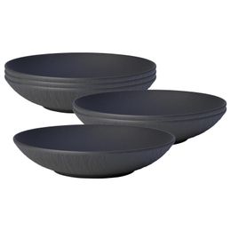 Villeroy & Boch Schale VILLEROY & BOCH "Schale flach Manufacture Rock &oslash; 23,5 cm 6er Set schwarz", schwarz, Sch&uuml;sseln, Schale