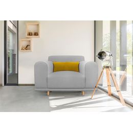 Loveseat OTTO HOME "Maroon Sessel", grau (hellgrau), B:125cm H:82cm T:96cm, Struktur grob ( 100% POLYPROPYLEN;Struktur fein ( 100% Polyester);Struktur (100% Polyester), Sessel, Loveseat, in skandinavischem Design, mit losem Kissen