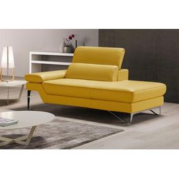 Ottomane Egoitaliano "Princess, elegantes Designsofa mit erstklassigem Sitzkomfort", gelb, B:177cm H:95cm T:108cm, Leder &raquo;BULL&laquo; (echtes Rindsleder). Geschliffenes, pigmentiertes und behandeltes Rindsleder mit einer Dicke von 1, 3-1, 5 mm. Dieses Leder zeigt eine ziemlich weiche Hand mit einem halb undurchsichtigen Aussehen. Es handelt sich um ein gesch&uuml;tztes Leder. Eine leichte Deckschicht sch&uuml;tzt