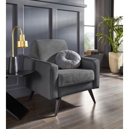 Sessel exxpo - SOFA FASHION "Samso, Loungesessel mit tollem Sitzkomfort", grau, B:82cm H:87cm T:49cm, Sessel, Sessel, Komfortsitzh&ouml;he 49cm