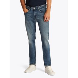 Slim-fit-Jeans Tommy Jeans "Austin Slim Tapered", Herren, Gr. 30, L&auml;nge 34, blau (schwarz denim), Denim/Jeans, Obermaterial: 99% Baumwolle, 1% Elasthan, Casual, slim fit lang, Jeans Slim-fit-Jeans, zum Kn&ouml;chel hin schmaler werdende Jeans mit mittlerer Leibh&ouml;he