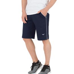 Bermudas TRIGEMA "TRIGEMA Shorts mit Paspel", Herren, Gr. XS, US-Gr&ouml;&szlig;en, blau (navy), Sweatware, 50% Baumwolle, 50% Polyester, Hosen Bermudas