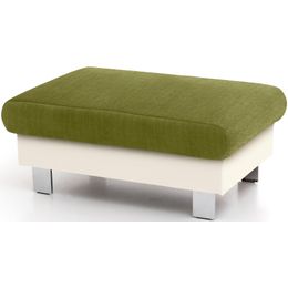 Hocker COTTA "Komaris, B: 100 cm", beige (creme, gr&uuml;n), B:100cm H:45cm T:65cm, Microfaser PRIMABELLE (100% Polyester);Kunstleder SOFTLUX;Feinstruktur (100% Polyester);Kunstleder SOFTLUX/Struktur (100% Polyester);NaturLEDER, Hocker, Hocker, individuell zu kombinieren