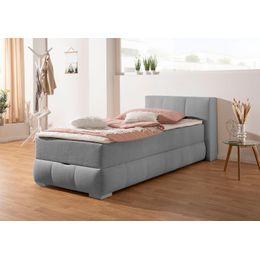 Boxbett Home Affaire "Chelles", grau, B:107cm L:225cm, Komplettbetten, Boxbett, inkl. Topper und Bettkasten