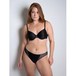 Halbschalen-BH Passionata "MISS JOY", Damen, Gr. 90, Cup D, schwarz, Obermaterial: 76% Polyamid, 24% Elasthan, BHs Halbschalen-BH, mit Multiway-Tr&auml;gern, Mikrofaser, Schmetterlingsmotiv vorn