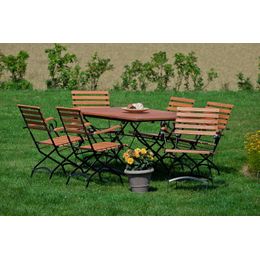 Garten-Essgruppe Merxx "Schlo&szlig;garten", beige (natur), Sitzm&ouml;bel-Sets, Garten-Essgruppe