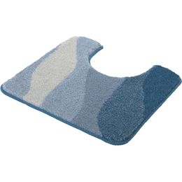 Badematte Kleine Wolke "Malena", blau (iceblau), H:20mm, Polyacryl, Badematten, Badematte, Badteppich, modernes Wellen Design, Farbverlauf, waschbar