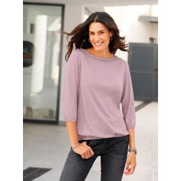 3/4-Arm-Shirt Inspirationen "3/4-Arm-Shirt", Damen, Gr. 44, lila (mauve), 50% Baumwolle, 50% Modal, Rundhals, Shirts 3/4-Arm-Shirt