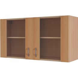 Glash&auml;ngeschrank Flex-Well "Nano", braun (buche nachbildung), B:100cm H:54,8cm T:32cm, Holzwerkstoff, Schr&auml;nke, Glash&auml;ngeschrank, (B x H x T) 100 x 54,8 x 32 cm, mit Stollenglast&uuml;ren