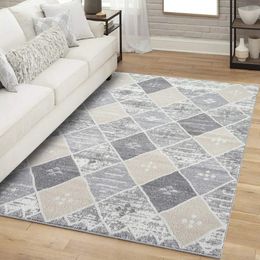 Teppich Carpet City "FLAIR179", grau, B:200cm H:11mm L:290cm, Obermaterial: 50% Polyester, 50% Polypropylen, Teppiche, Teppich, Kurzflor-Teppich, Skandi-Stil, Wohnzimmer