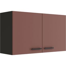 H&auml;ngeschrank Optifit "Palma", rot (rostrot, anthrazit), B:100cm H:57,6cm T:34,6cm, Holzwerkstoff, Schr&auml;nke, H&auml;ngeschrank, Breite 100 cm, 2 T&uuml;ren, 1 Einlegeboden