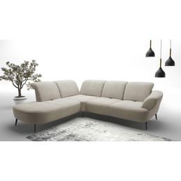 Sit & More Ecksofa SIT & MORE "Dance, L-Form, inkl. Sitztiefenverstellung", beige (nature), B:302cm H:91cm T:270cm, 95%Polyester 5%Polyamid, Sofas, Ecksofa, inkl. Click&Seat, optional mit Kopfteilverstellung