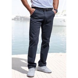 Chinohose John Devin "regular-fit", Herren, Gr. 33, L&auml;nge 32, blau (navy), Web, Obermaterial: 98% Baumwolle, 2% Elasthan, unifarben, regular fit lang, Hosen Chinohose, aus elastischer Baumwoll-Qualit&auml;t, Topseller