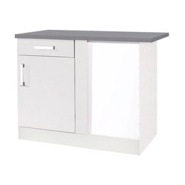 Eckunterschrank KOCHSTATION "KS-Toronto, Breite 110 cm", schwarz-wei&szlig; (anthrazit, wei&szlig;), B:110cm H:85cm T:60cm, Holzwerkstoff, Schr&auml;nke, Eckunterschrank