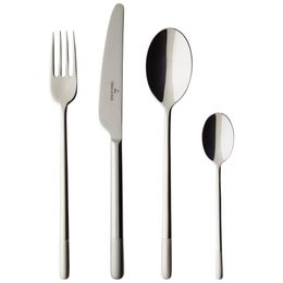 Villeroy & Boch Besteck-Set VILLEROY & BOCH "Tafelbesteck Ella 24er Set silber", silber, Essbesteck-Sets, Besteck-Set