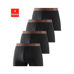 H.I.S. Boxer H.I.S "Boxershorts f&uuml;r Herren", Herren, Gr. XXL, 4 Stk., schwarz, Jersey, Obermaterial: 95% Baumwolle, 5% Elasthan, unifarben, Unterhosen Boxer, mit bequemem Stretchb&uuml;ndchen
