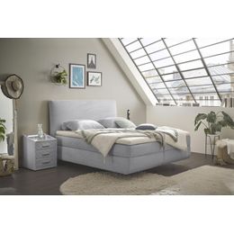 Boxspringbett ED EXCITING DESIGN "Marbella", grau, B:185cm L:216cm, 92% Polyester, 8% Nylon, Komplettbetten, Boxspringbett, Duo-Matratze- harte Kokosmatte, weiche Filzabdeckung, Matratzenh&uuml;lle