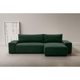 Ecksofa WERK2 "Amsterdam, zeitlos und elegant, Breite 300cm, L-Form", gr&uuml;n (moosgr&uuml;n), B:300cm H:76cm T:150cm, 90% Polyester, 10% Nylon, Sofas, Ecksofa, Design Ecksofa mit hohem Komfort, Schlaffunktion & Bettkasten